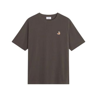 Maison Kitsun&eacute; Dreaming Fox Comfort T-Shirt - - Tops - Herren - Braun - M