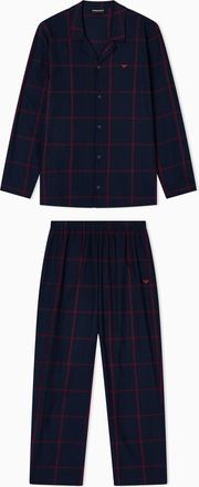 Emporio Armani Herren Tartan Flanel Long Pajamas Pyjamaunterteil, blau, XL