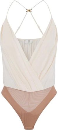 Elisabetta Franchi Femme, Tops, Jaune, Taille: 42 FR Georgette Bodysuit