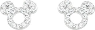 Mickey Mouse Silberohrringe mit Steinbesatz E903308RZWL.PH, Einheitsgr&ouml;&szlig;e, Sterling Silber, Zirkonia