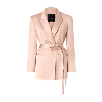 Pinko Satinjacke mit G&uuml;rtel - - Jackets - Damen - Rosa - XS