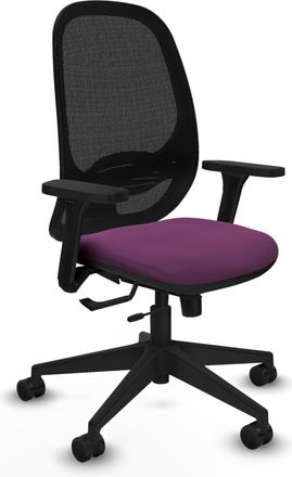 Piqueras y Crespo Schreibtisch mit Rollen Cilanco mit 3D-Armen, h&ouml;henverstellbare Lendenwirbelst&uuml;tze, ausgestattet mit Syncro/Translack und Schneidschaum, Schwarz/Viole