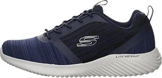 Skechers Homme Bounder Sneaker Basse, Navy Mesh/PU/Trim, 45.5 EU