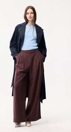 ADL Trenchcoat Langer Trenchcoat mit G&uuml;rtel-Detail