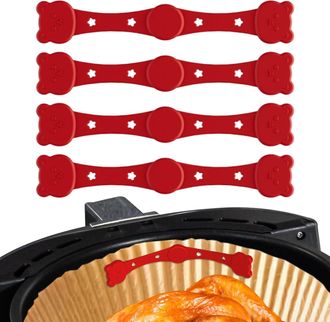 Generico Magnetische Schnallen aus Silikon f&uuml;r Luftfritteuse, magnetischer Papierhalter, Set mit Magneten f&uuml;r Luftfritteuse, K&uuml;che, Haus, Wohnung, Restaurant, 
