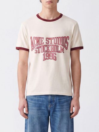 Acne Studios Kurzarm-T-Shirt aus reiner Baumwolle mit kontrastierendem Logo-Print