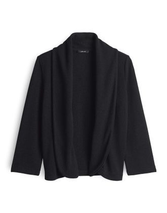 OPUS Damen Langarmshirt | Shirtjacke Sandrine Breeze Regular in Feinstrick Optik Black, 40