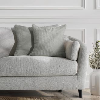 Decoking 57490 2tlg 2 Kissenbez&uuml;ge 45x45 cm Mikrofaser Rei&szlig;verschluss Fleece Kissenh&uuml;llen Stahl Silber grau Henry