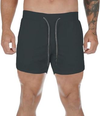 Generic Short chino extensible pour homme - Taille &eacute;lastique - En coton - L&eacute;ger - Avec poches - Pantalon de sport d&eacute;contract&eacute; - Pantalon de travail - Pantalon