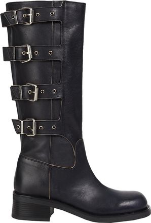 8 by YOOX LEATHER BOOTS BUCKLE DETAIL
