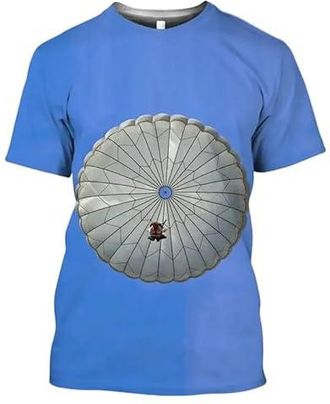 Keephen T-Shirt Graphique Aventure A&eacute;rienne pour Hommes/Femmes Impression 3D Montgolfi&egrave;re Parapente Parachute Manches Courtes Hauts d&eacute;contract&eacute;s