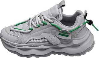 Generic Chaussures de sport &agrave; semelle &eacute;paisse en maille pour homme avec fermeture &agrave; lacets, baskets &agrave; plateforme &eacute;paisse avec tige respirante, semelle int&eacute;rie