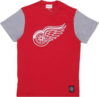 Mitchell & Ness NHL Farbblockiertes Tee Detred - - Tops - Herren - Rot - L