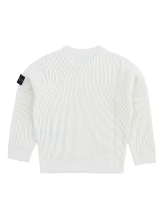 Stone Island Boys Junior Sweater White Virgin Wool