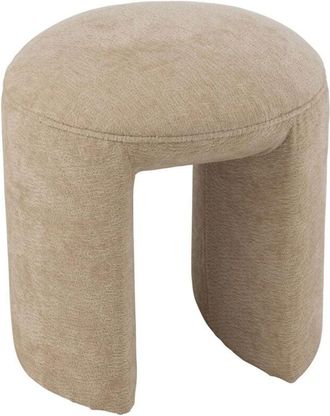 M&S Collection M&s - Tabouret rond 42x42x44 cm en tissu doux beige - testi