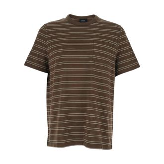 A.P.C. A.p.c., Homme, Tops, Brun, Taille: XL T-shirt ray&eacute;