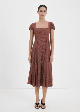 Mango A-Linien-Kleid mit Polka-Dots schokolade - Damen - XXL - MANGO