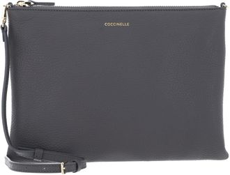 Coccinelle Leder Umh&auml;ngetasche Best Crossbody Bag Grafite grau