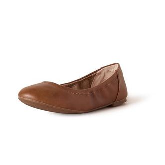Amazon Essentials Ballerines Belice &agrave; Enfiler Femme, Brun Ch&acirc;taigne Faux Cuir, 39 EU Large