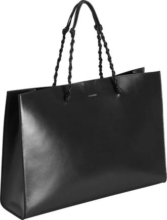 Jil Sander Womens Leather Tote Bag Black Shoulder