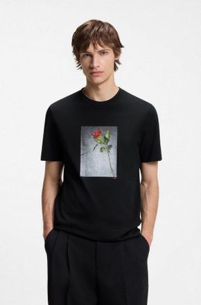 HUGO BOSS T-Shirt Durose Fotodruck, reine Baumwolle, Regular Fit