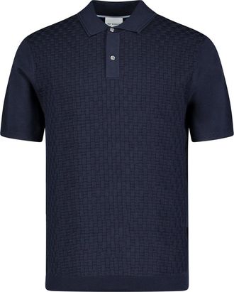 Roy Robson Strick-Poloshirt aus einem Baumwoll-Mix mit strukturierter Vorderseite in