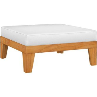 vidaXL Vidaxl - Repose-pied sectionnel avec coussin blanc cr&egrave;me Bois dacacia