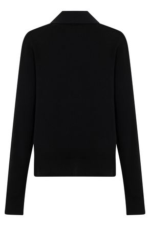 Burberry Mens Long-Sleeve Polo Shirt Black Wool T-shirts And Polos