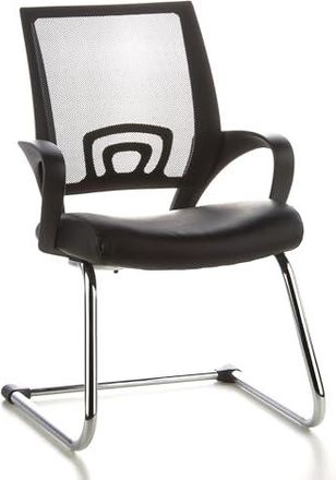 hjh OFFICE 650400 Freischwinger Visto NET V Kunstleder Schwarz Besucherstuhl Schwingstuhl mit Netzr&uuml;cken