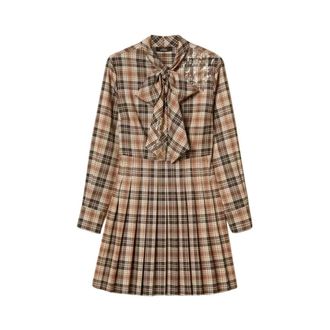 Twinset Actitude Kurzes Flanellkleid - - Dresses - Damen - Braun - S