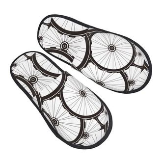Generic Motif De Roue De V&eacute;lo Unisexe Pantoufles Doux Chaussures De Maison Peluche Slippers Pour Hiver Automne Int&eacute;rieur M