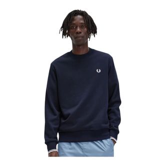 Fred Perry Homme, Sweatshirts et sweats à capuche, Bleu, Taille: 2XL SweaT-shirt ras du cou à logo