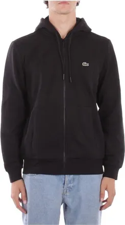 Lacoste Homme, Sweatshirts et sweats &agrave; capuche, Noir, Taille: 2XL Sweat &agrave; capuche zipp&eacute; en molleton