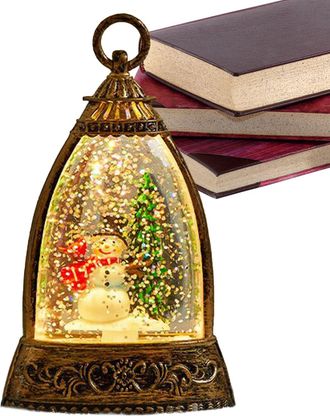 Generico Weihnachtslaterne in Form eines Schneekugels, dekoratives Licht, 14 cm (5,51 Zoll), aus ABS-Kunstharz, Musik-Nachtlicht mit warmem Glanz, f&uuml;r den Schr