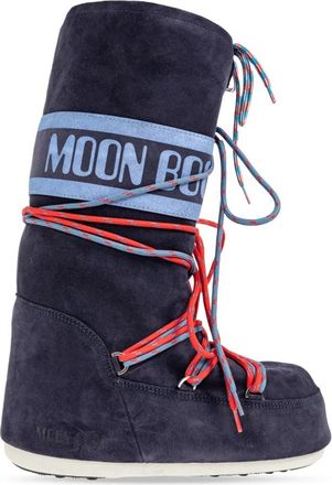 Moon Boot Homme, Chaussures, Bleu, Taille: 42 EU Icon Bottes de neige en daim