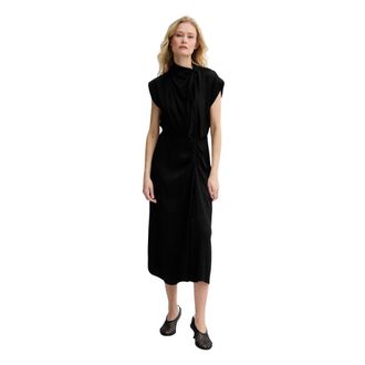 Sessun Femme, Robes, Noir, Taille: 36 FR Robe mi-longue &agrave; col nou&eacute;