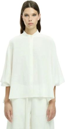 Malloni Femme, Blouses et Chemises, Beige, Taille: 38 FR Camicia collo alla coreana MLO