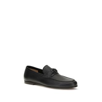 Valentino Garavani Deer Leather VLogo Loafer - Black
