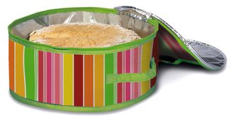 My Home Kuchen-/Torten K&uuml;hltasche, rund (Orange gestreift)