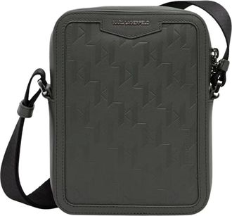 Karl Lagerfeld Sac bandouli&egrave;re en cuir K/Loom - Homme - Sacs - Vert - Taille: ONE Size