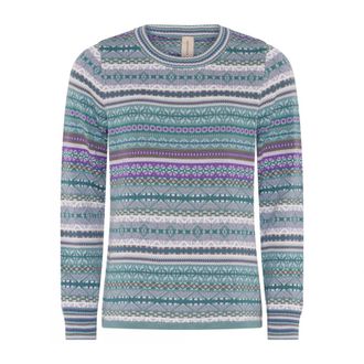 Skovhuus Femme, Pulls, Multicolore, Taille: 46 FR Pull à rayures en jacquard Blouse arctique