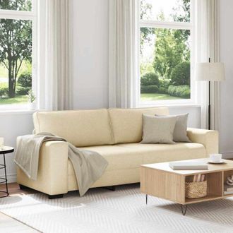 vidaXL 3-Sitzer-Sofa Creme 180 cm Stoff Vidaxl