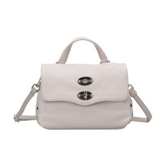 Zanellato Femme, Sacs, Beige, Taille: ONE Size Sac &agrave; Bandouli&egrave;re en Cuir Clout&eacute; avec Fermeture M&eacute;tallique