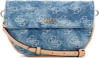 Guess Cerelia Flap Shoulder Bag Denim Logo
