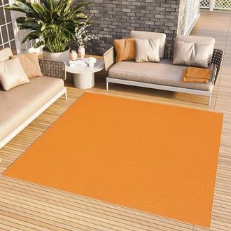Tapiso Mono Carr&eacute; Tapis Poil Court Int&eacute;rieur Design Moderne Orange Motif Uni Tapis Salon Chambre Adulte Salle &agrave; Manger Cuisine R&eacute;sistant Ext&eacute;rieur Oeko-TEX 1