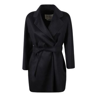 Max Mara Detto Belted Coat - Femme - Manteaux - Bleu - Taille: 40 FR