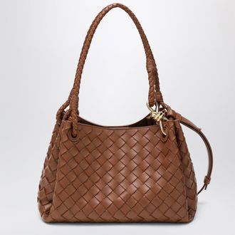 Bottega Veneta Mittelgro&szlig;e Parachute Tasche aus Leder in Tannin