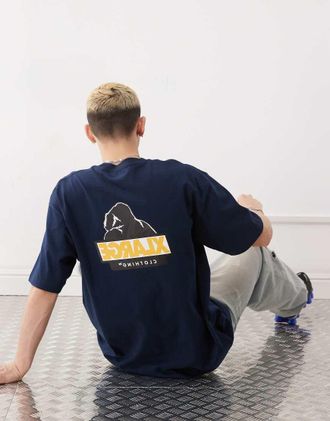 XLARGE T-shirt oversize avec logo OG invers&eacute; imprim&eacute; dans le dos - Bleu marine