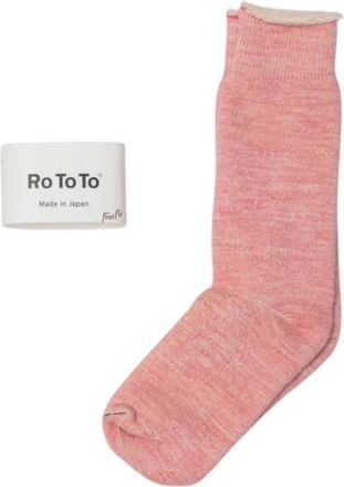 RoToTo unisex, Sous-v&ecirc;tements, Rose, Taille: L Double Face Socks