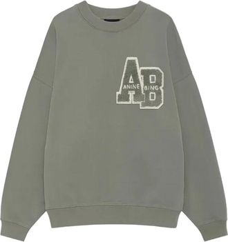 Anine Bing Miles Letterman Sweatshirt - - Sweatshirts & Hoodies - Damen - Gr&uuml;n - M